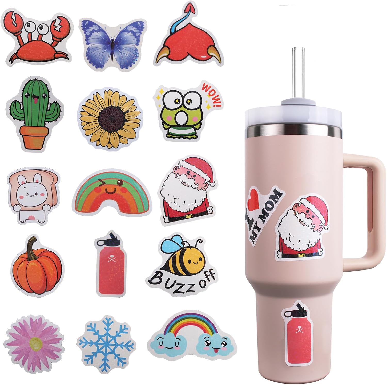 KEUYE Waterproof Cup Stickers Compatible with Stanley Tumblers,Vinyl ...