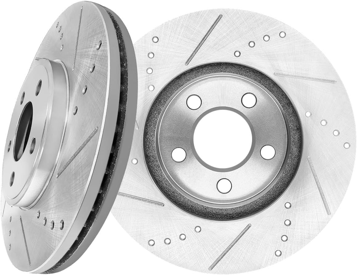 Amazon.com: PM Auto Front Drilled Slotted Brake Disc Rotors 305.2mm ...