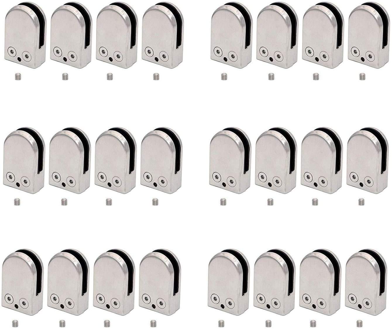Snapklik.com : MYOYAY 24PCS Stainless Steel Glass Clamp 6-8mm Glass ...