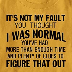 Amazon.com: Tee It Is Not My Fault You Thought I Was Normal You Have ...