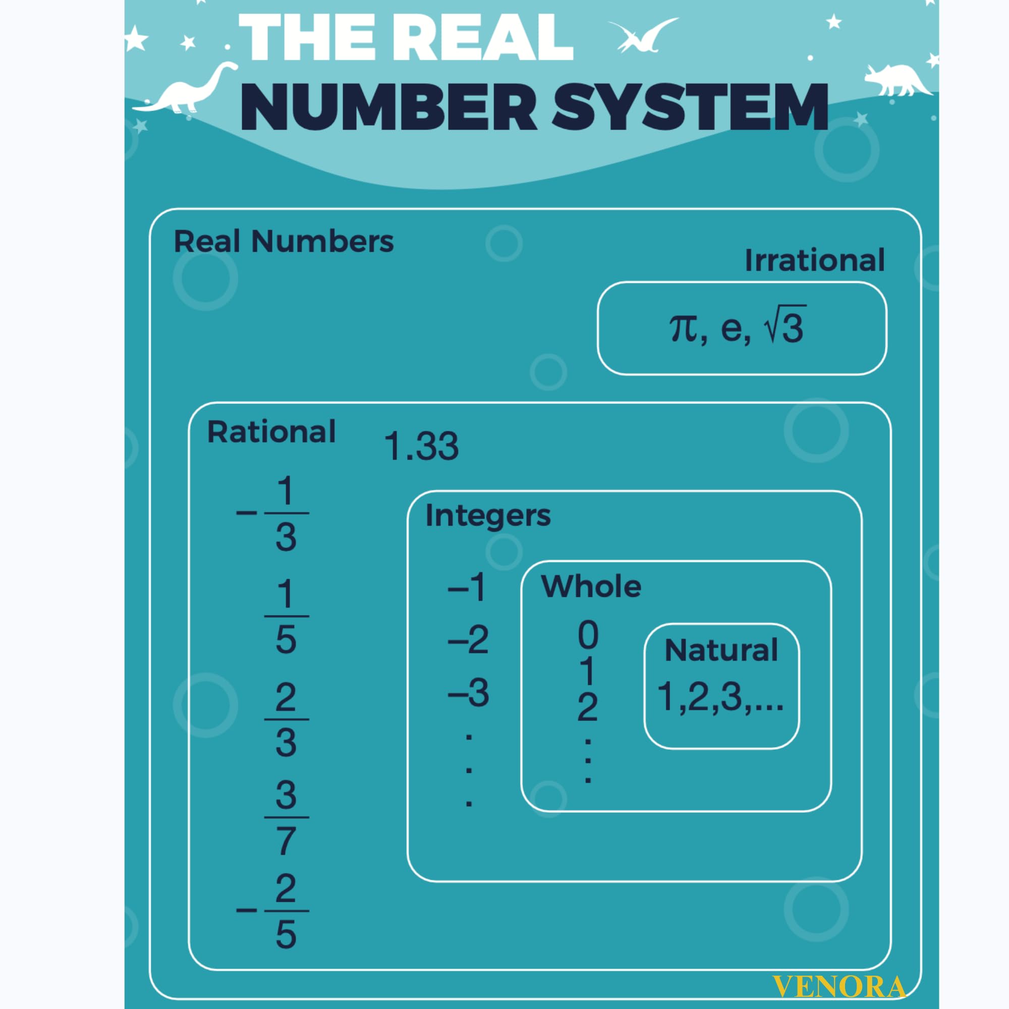 Amazon.com: The Real Number System Math Poster - Informational Math ...