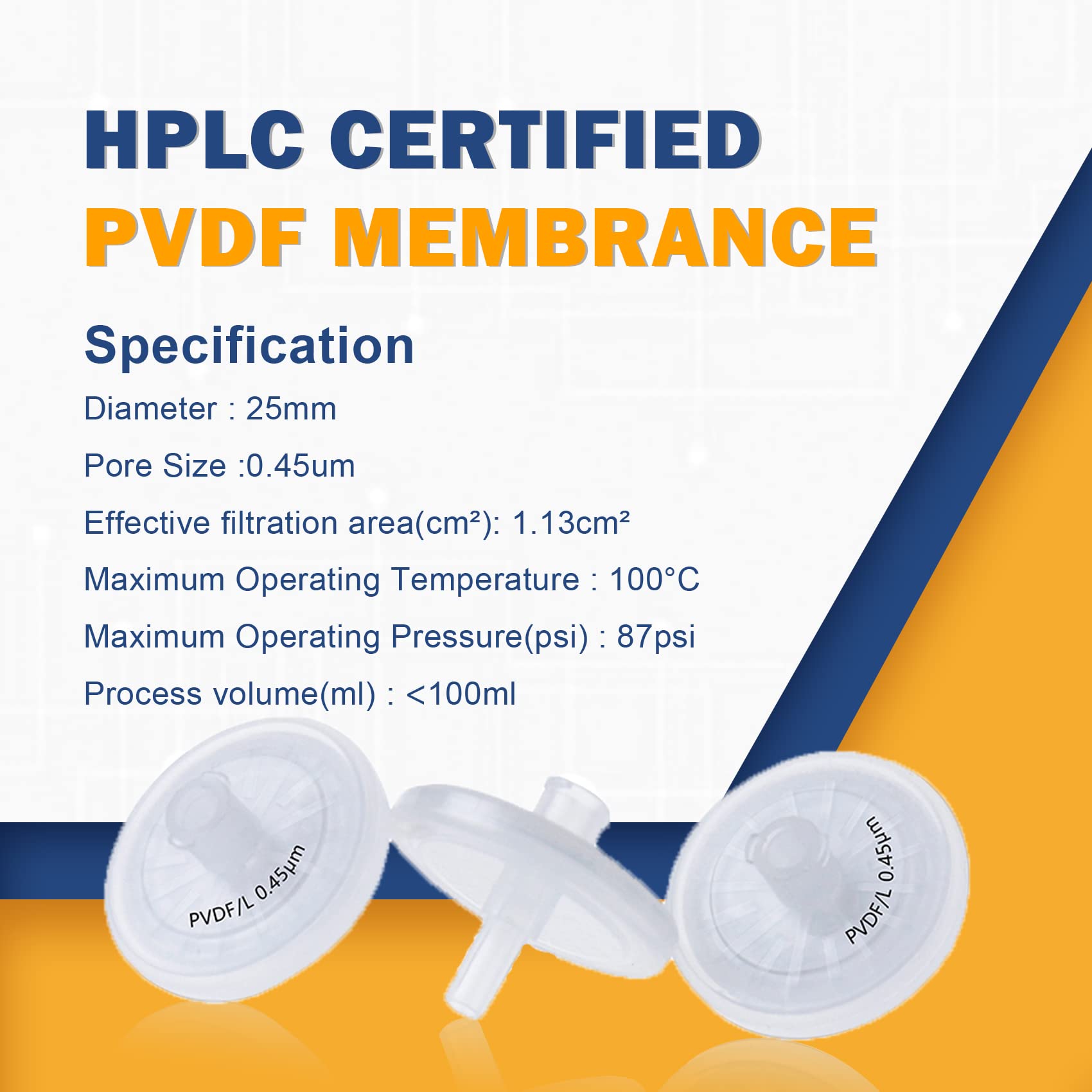 Snapklik.com : Syringe Filters PVDF Hydrophobic Membrane 25mm Diameter 045um Pore Size ...