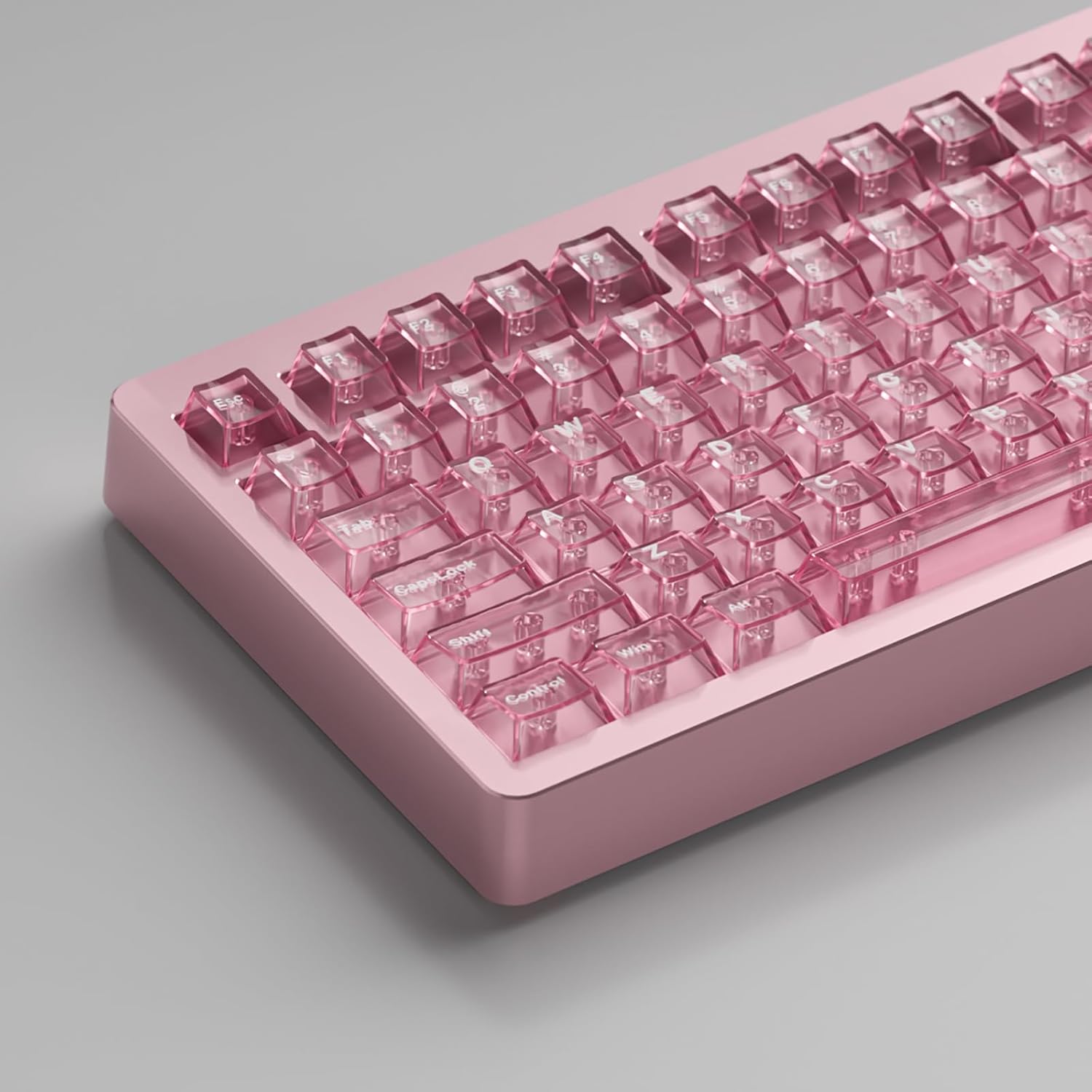 Amazon.com: Sumgsn Pink Crystal Keycaps 114 Keys Clear Keycaps Set ...