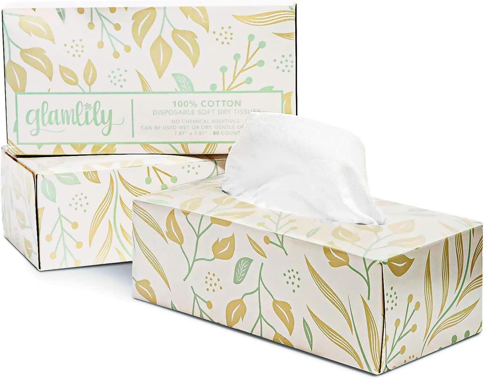 Amazon.com: Facial Cotton Tissues, Foliage Pattern Disposable Face ...