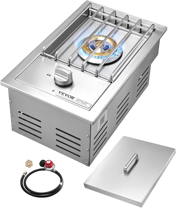 Amazon.com : VEVOR Single Grilling Side Burner, 15,000BTU Liquid ...