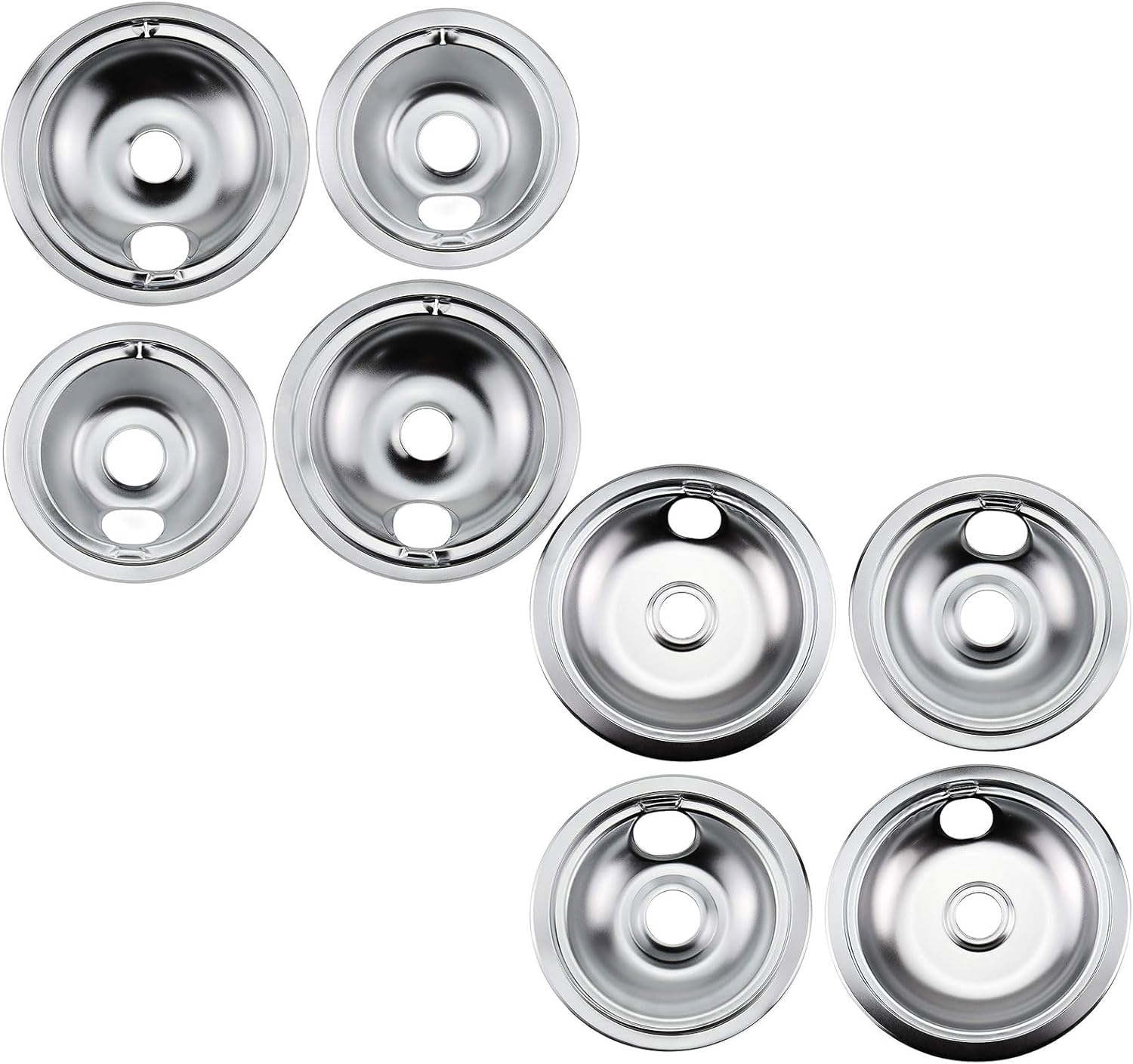 Amazon.com: WB31T10010 WB31T10011 Chrome Range Drip Pans and 316048413 ...