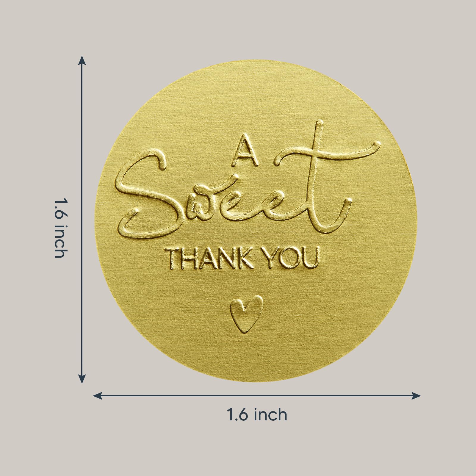 Snapklik.com : 100 Gold Foil Sweet Thank You Stickers - Embossed