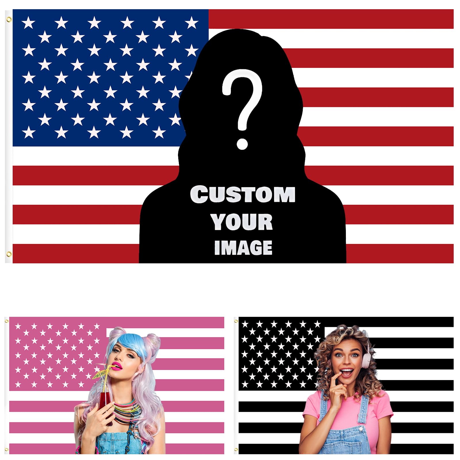 Amazon.com : Custom America Flag 3X5 Ft Anti-Fading Custom image Flag ...