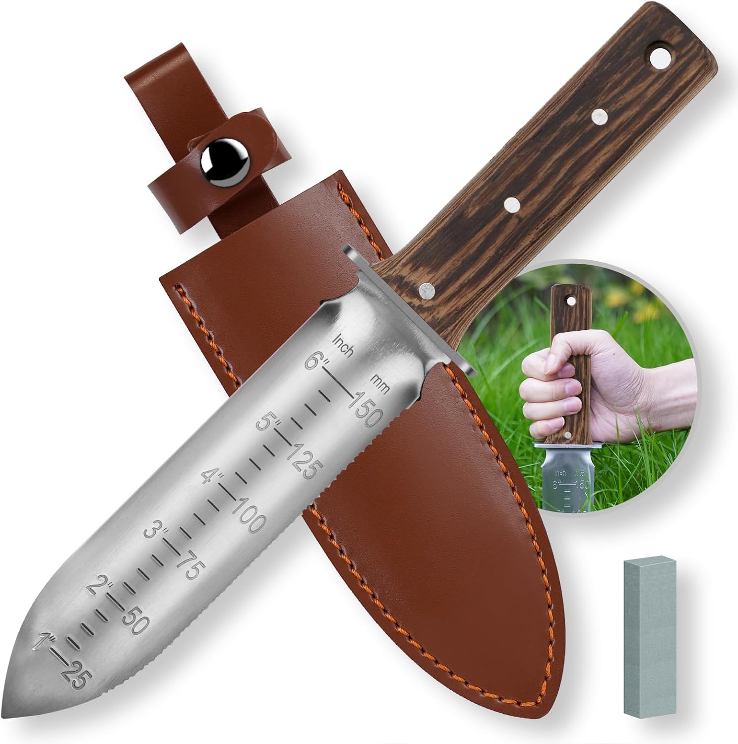 Amazon.com : KDMY Hori Hori Garden Knife, 12'' Trowels Manual Weeders ...