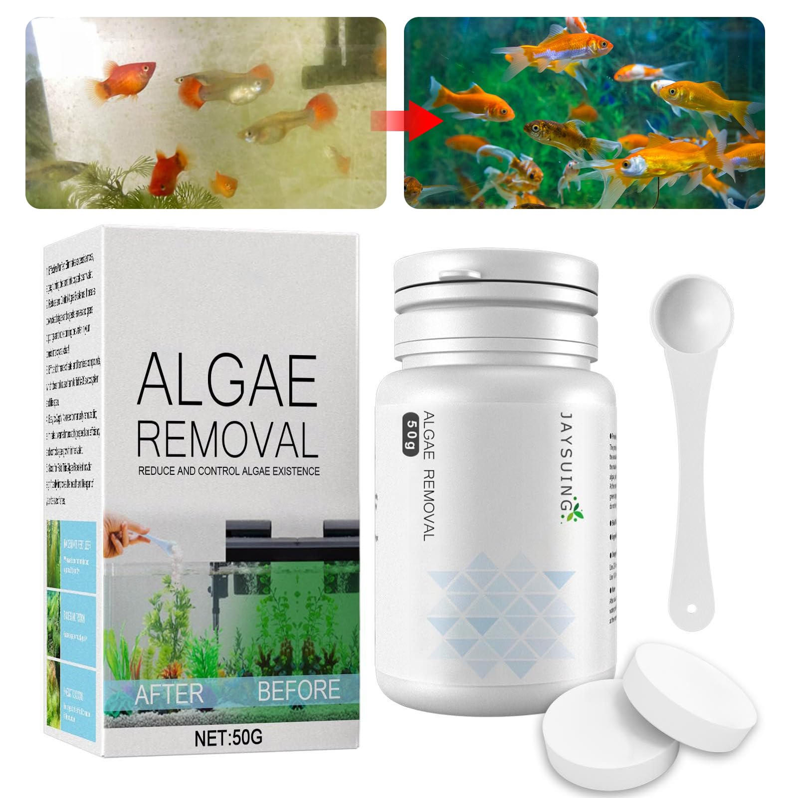 GROVL Algae Remover Aquarium Fish Tank Cleaner, Aquatic Algae Remover ...