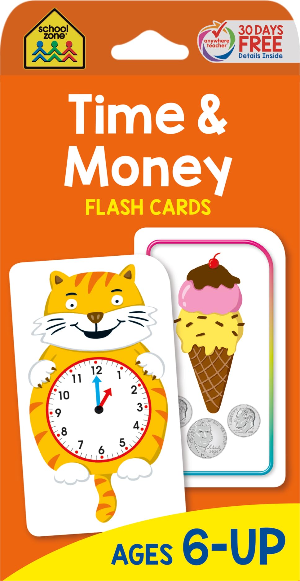 Buy School Zone - Time & Money Flash Cards - Ages 6 and Up, 1st Grade ...