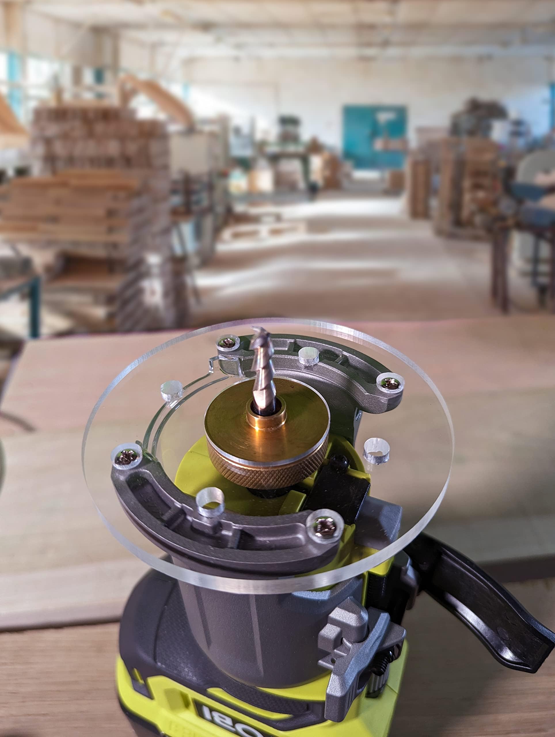 1/4" thick plexiglass base plate for Ryobi one+ PCL424B and Rigid ...