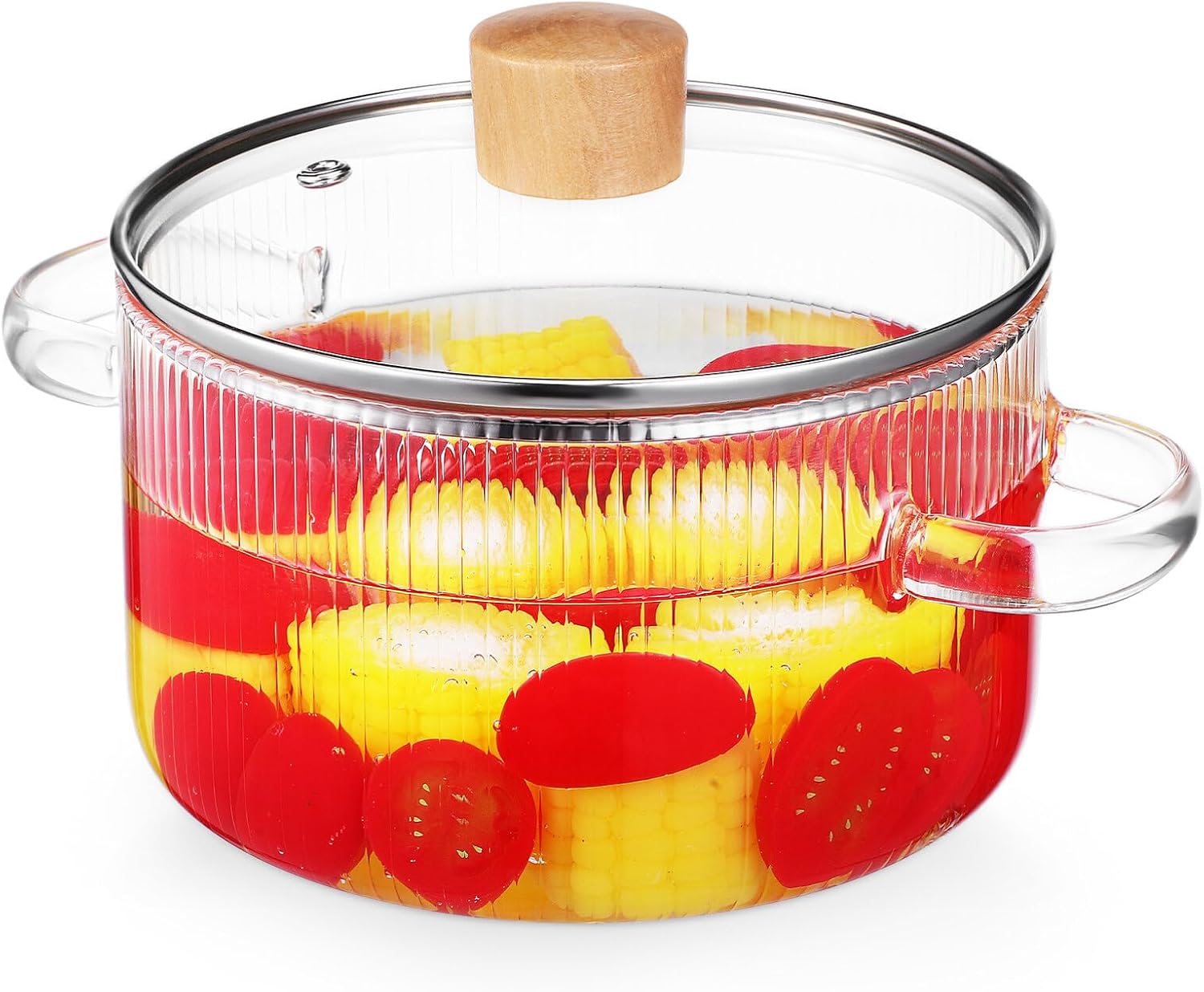 Amazon.com: Happyyami Glass Pot Pot Glass Saucepan Stewing Pot with Lid ...