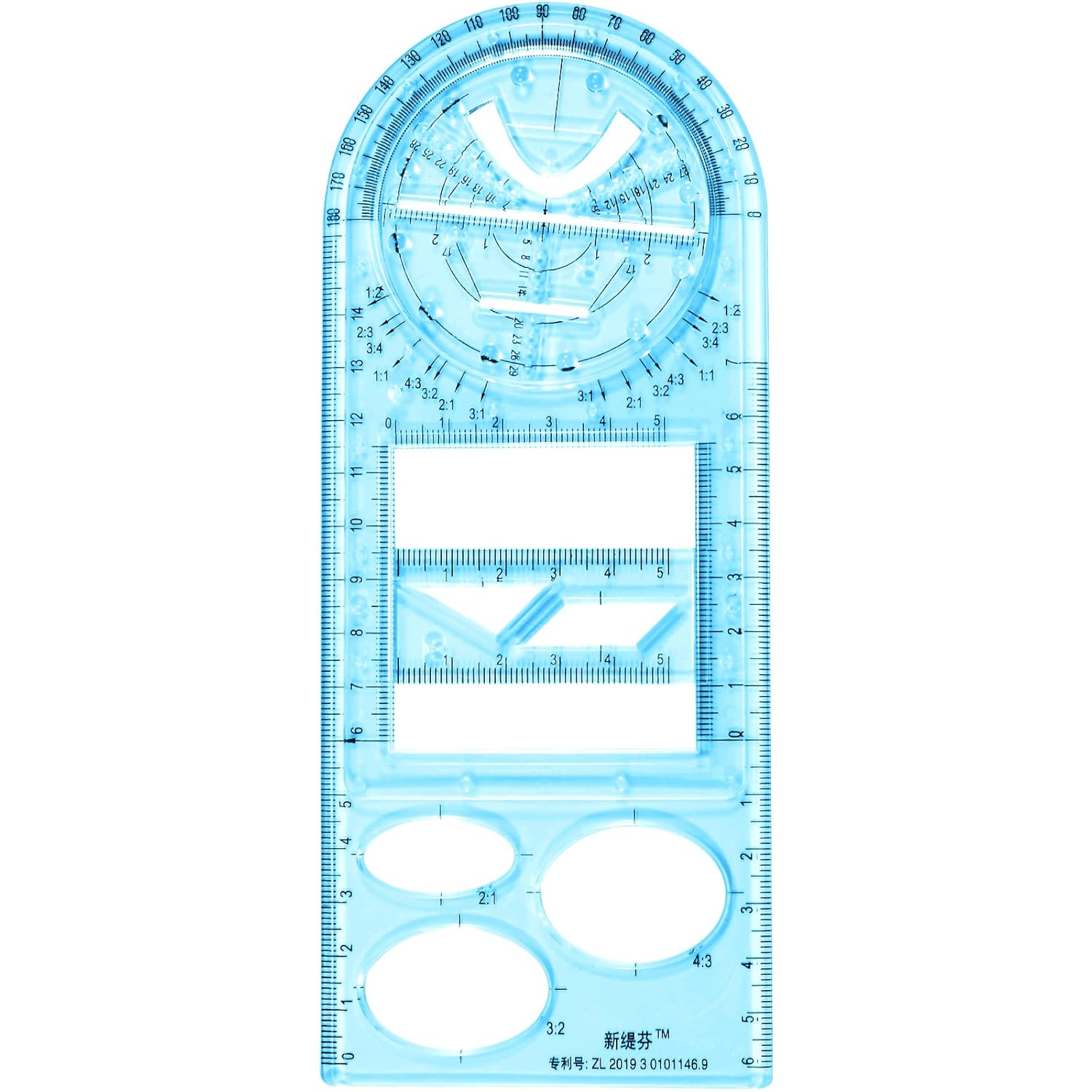 Pipihome Multifunctional Geometric Ruler Drawing Ruler Geometric ...
