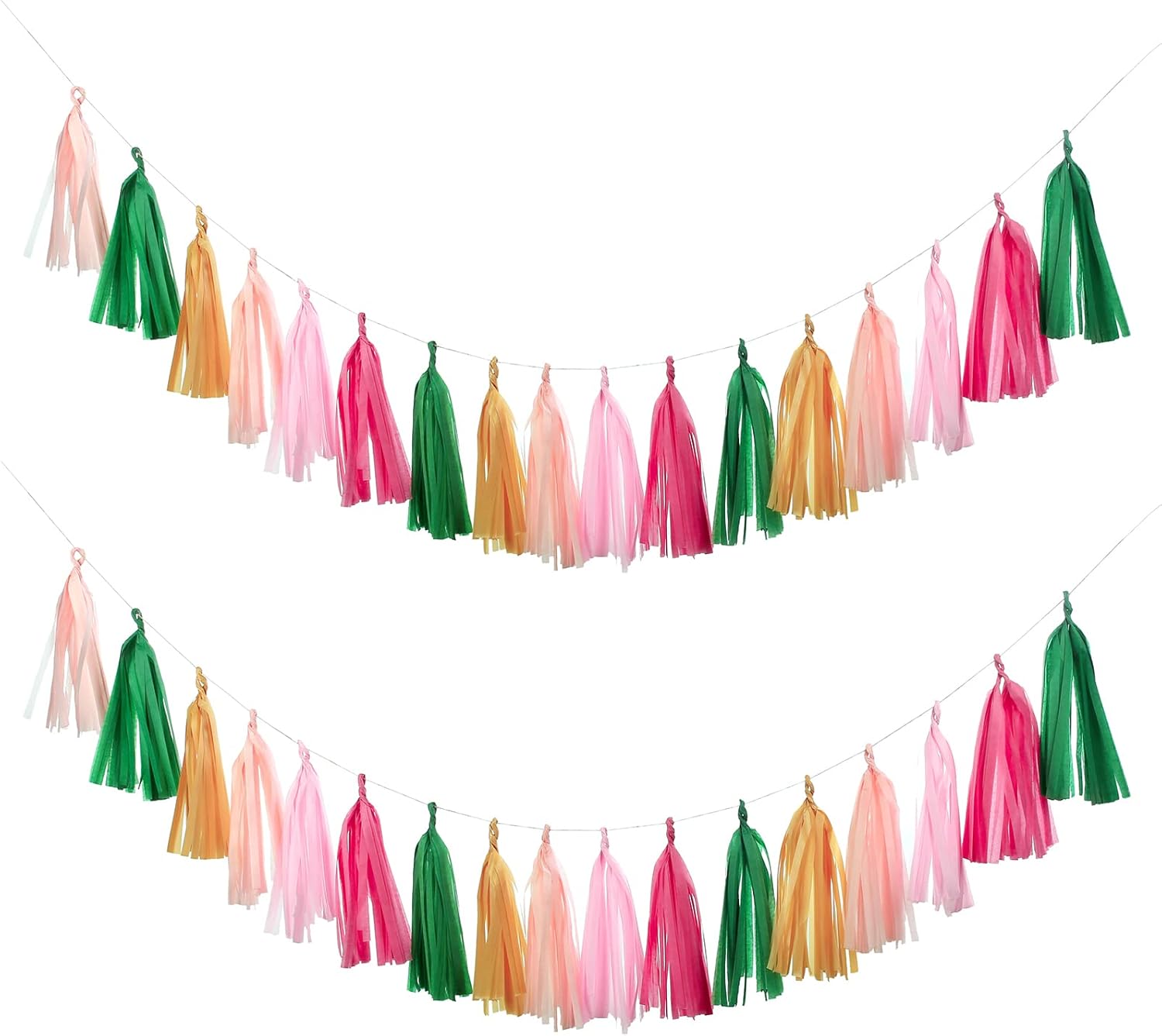 Amazon.com: Guzon 25PCS Green Pink Party Decorations - Tissue Banner ...