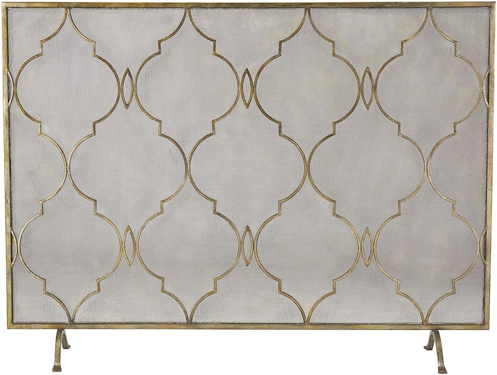 Amazon.com: Elk Home Agra Fire Screen in Antique Gold : Home & Kitchen
