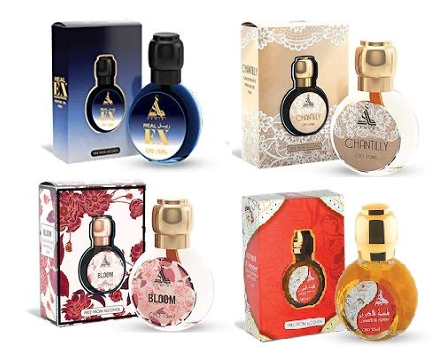 Hamidi 15 ml Perfume Oil Alcohol Free Pack of 4 Assorted Attar Real Ex ...