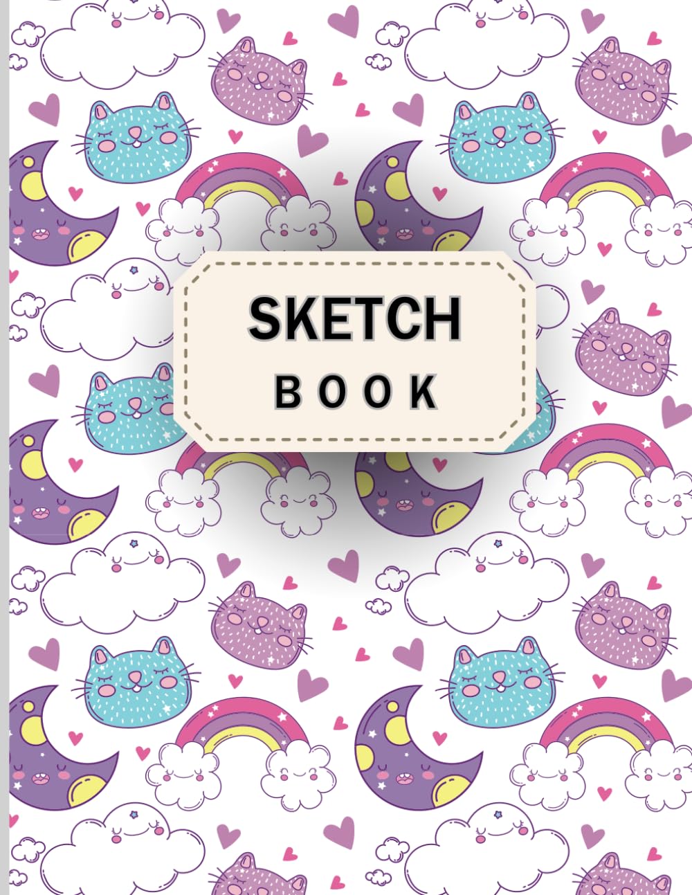 Sketchbook: Cute Cats Kawaii Large Sketch book and Notebook for Girls ...