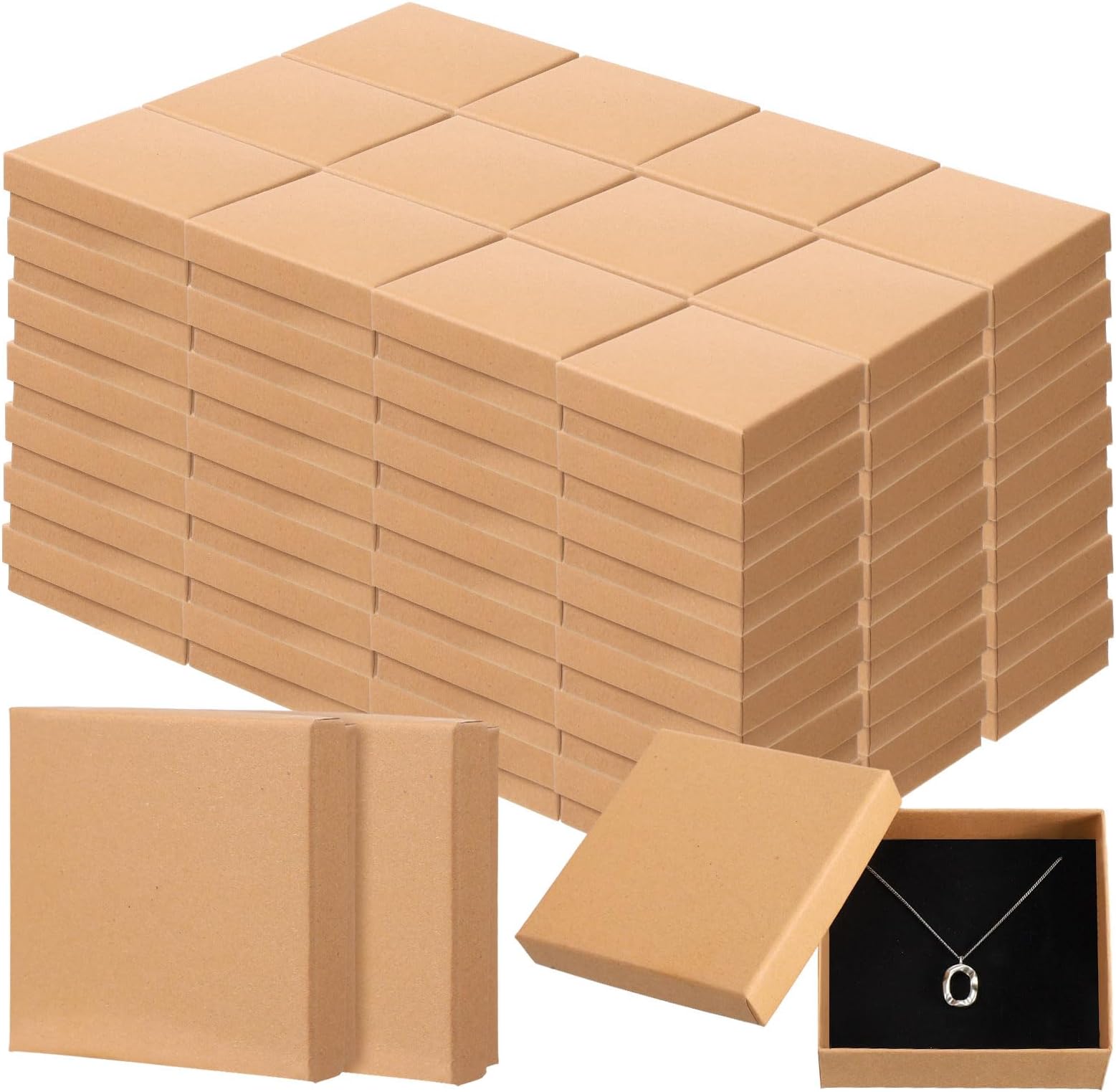 Amazon.com: 50 Box Assortment of Kraft Color Cotton Filled Jewelry ...