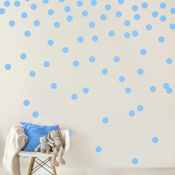 Amazon.com: Light Blue Wall Decal Dots (200 Decals) | Easy Peel & Stick ...