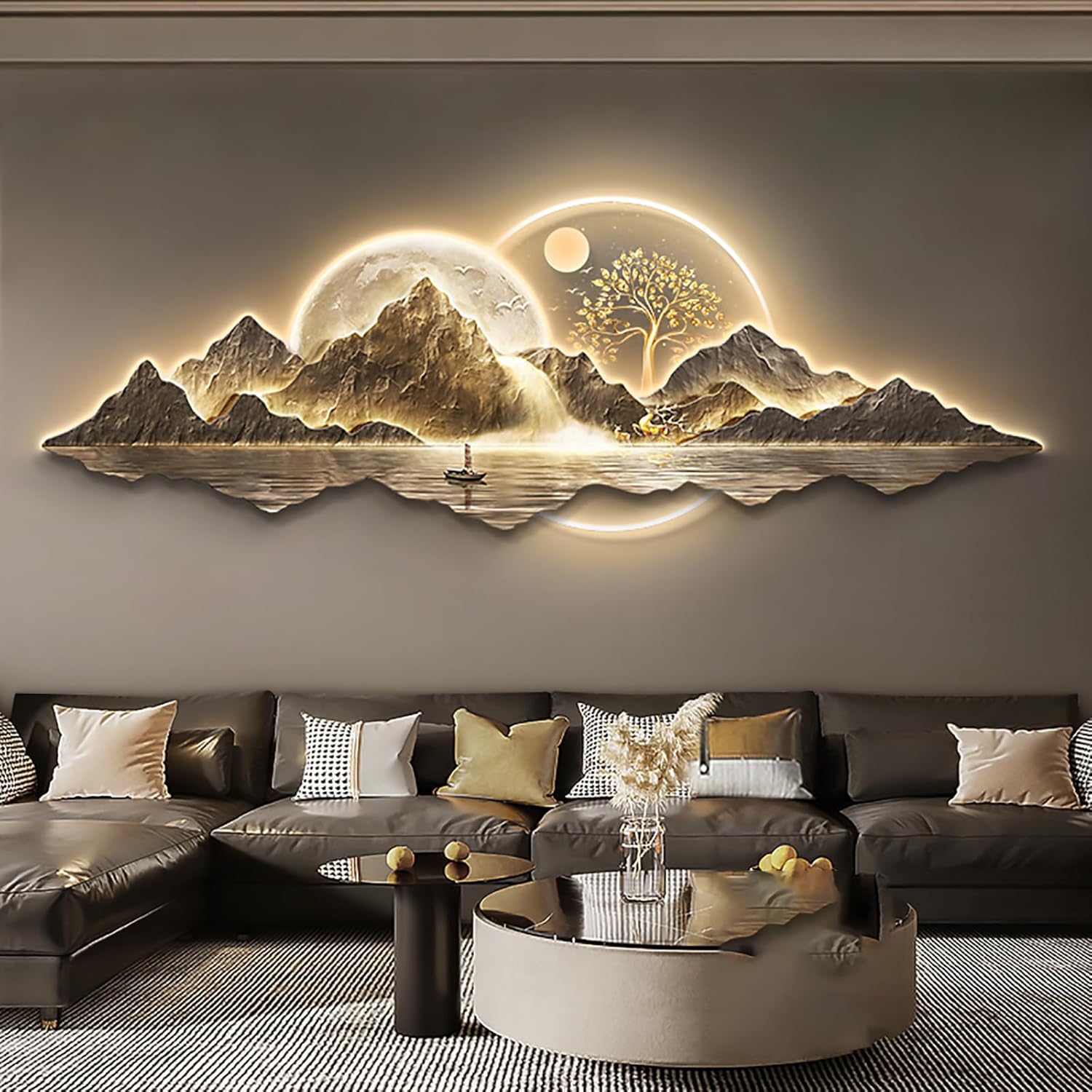 LED 3D Wall Art Decor Large 3D Wall Art Décor Handmade Wall Sculpture ...