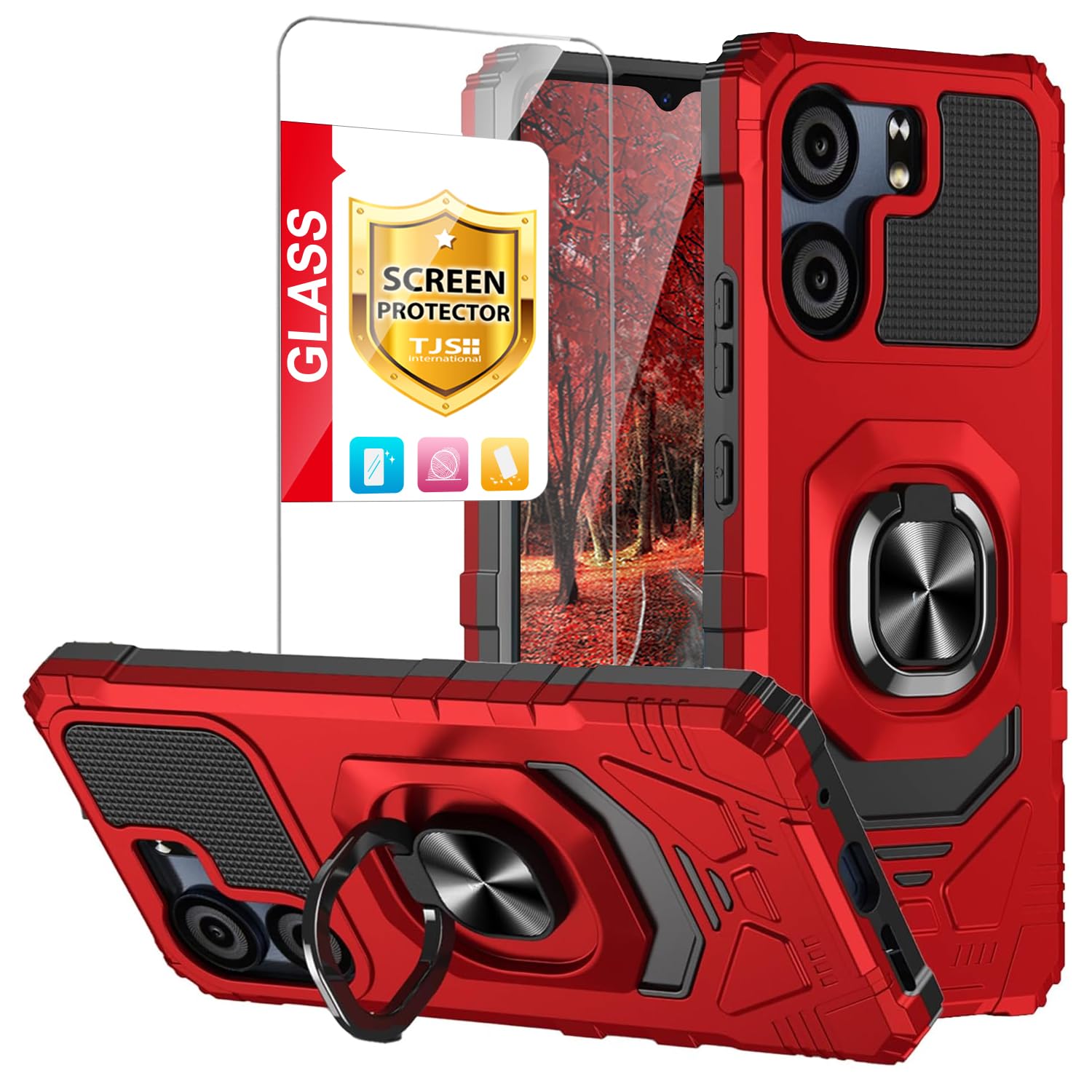 Amazon.com: TJS Compatible for BLU View 5 B160V Case, with Tempered ...