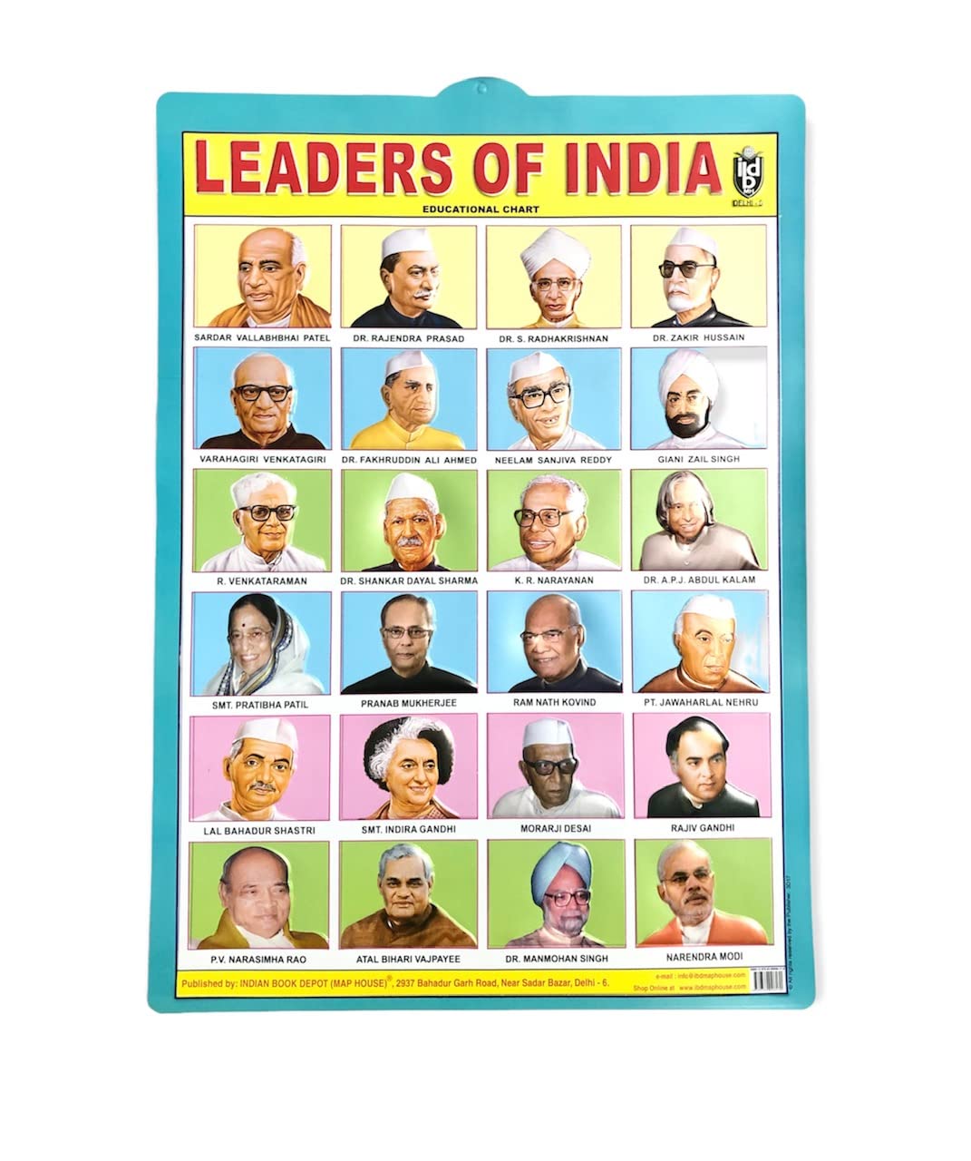 Chart Leaders Of India 3d Wall Chart Educational Charts Kids ...