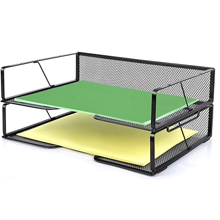 Amazon.com: MIND READER Stackable Metal Mesh Tray and Desk Document ...