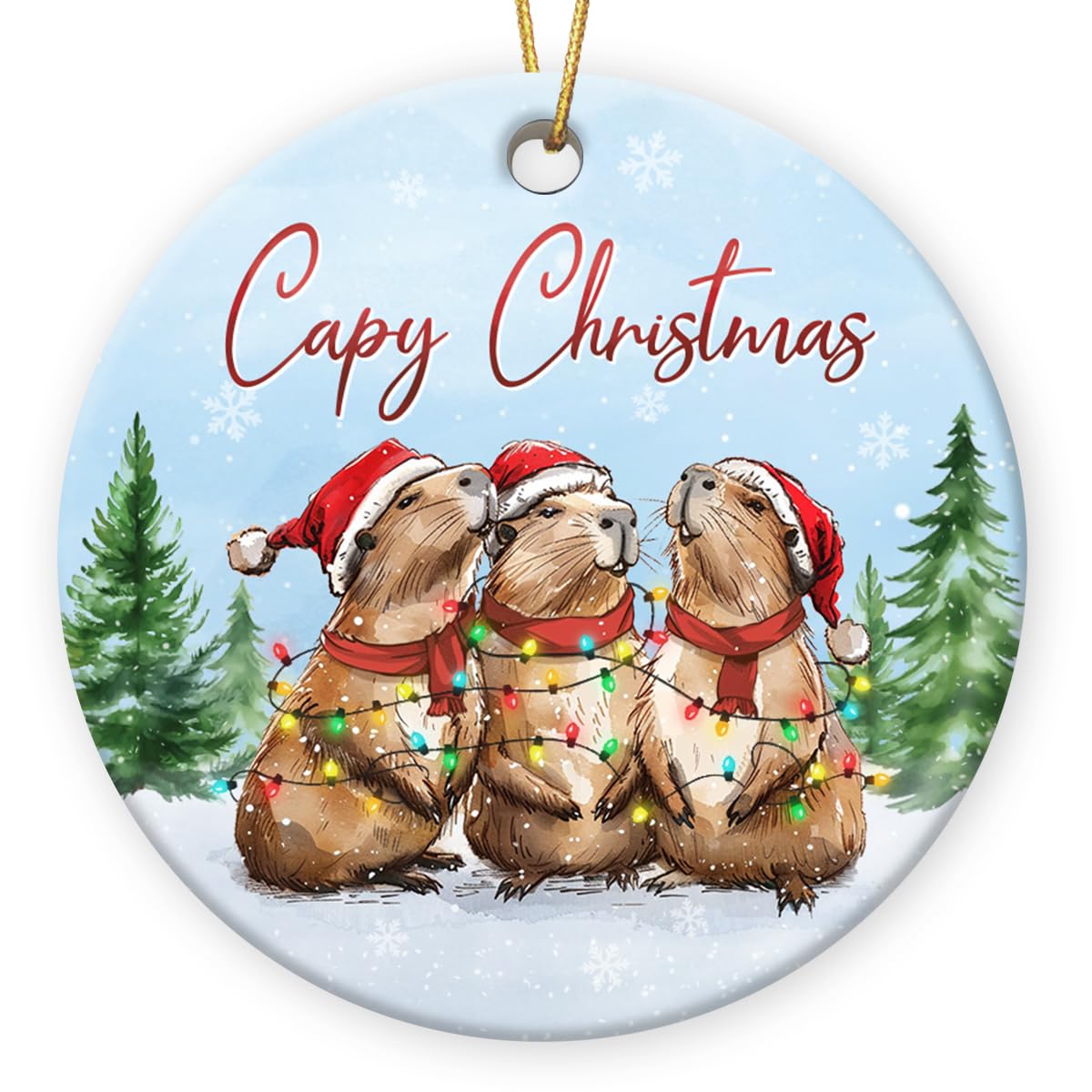 Amazon.com: Gift Glow Cute Capybara Christmas Decorations for Tree ...