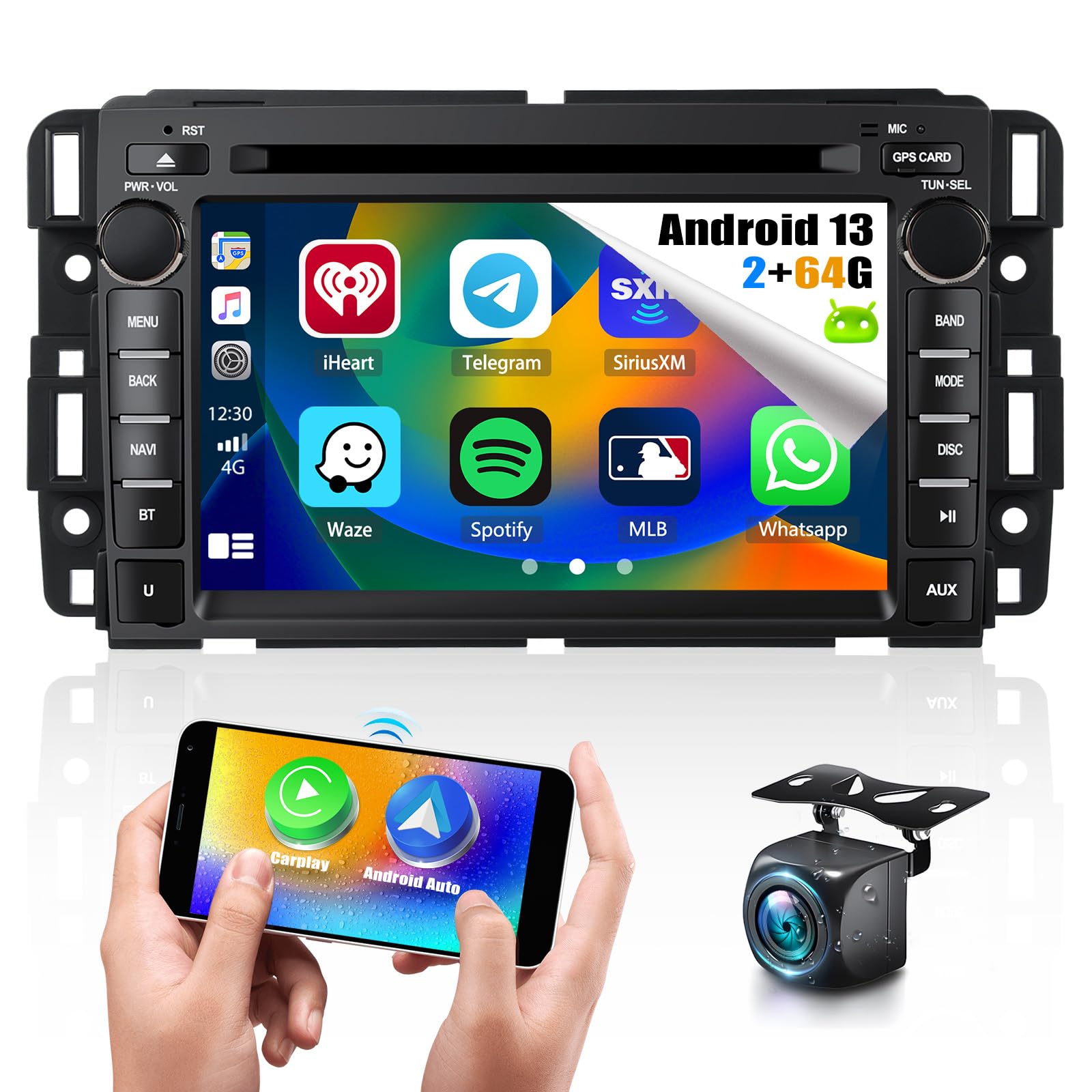 Amazon.com: 2G+64G Android 13 Car Stereo for Chevrolet Chevy Silverado ...