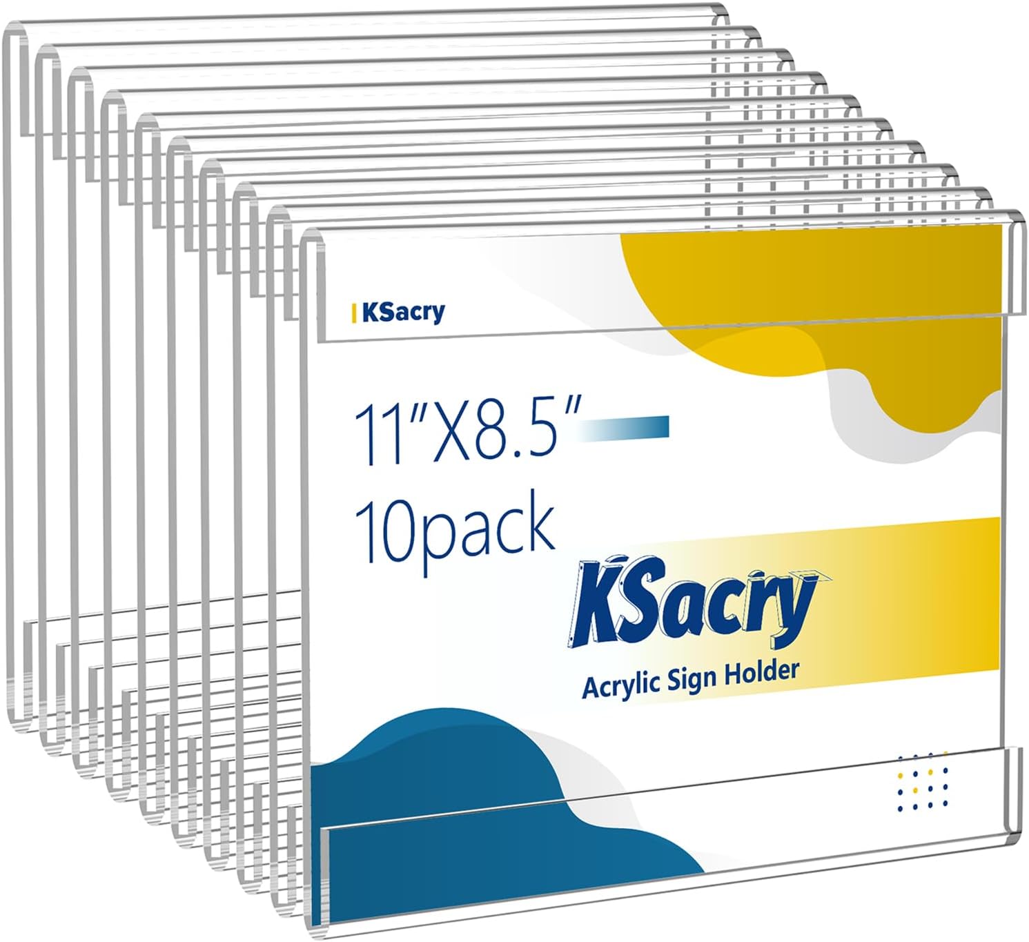 Amazon.com : 10 Pcs Acrylic Sign Holder 11 x 8.5, Horizontal Wall Mount ...