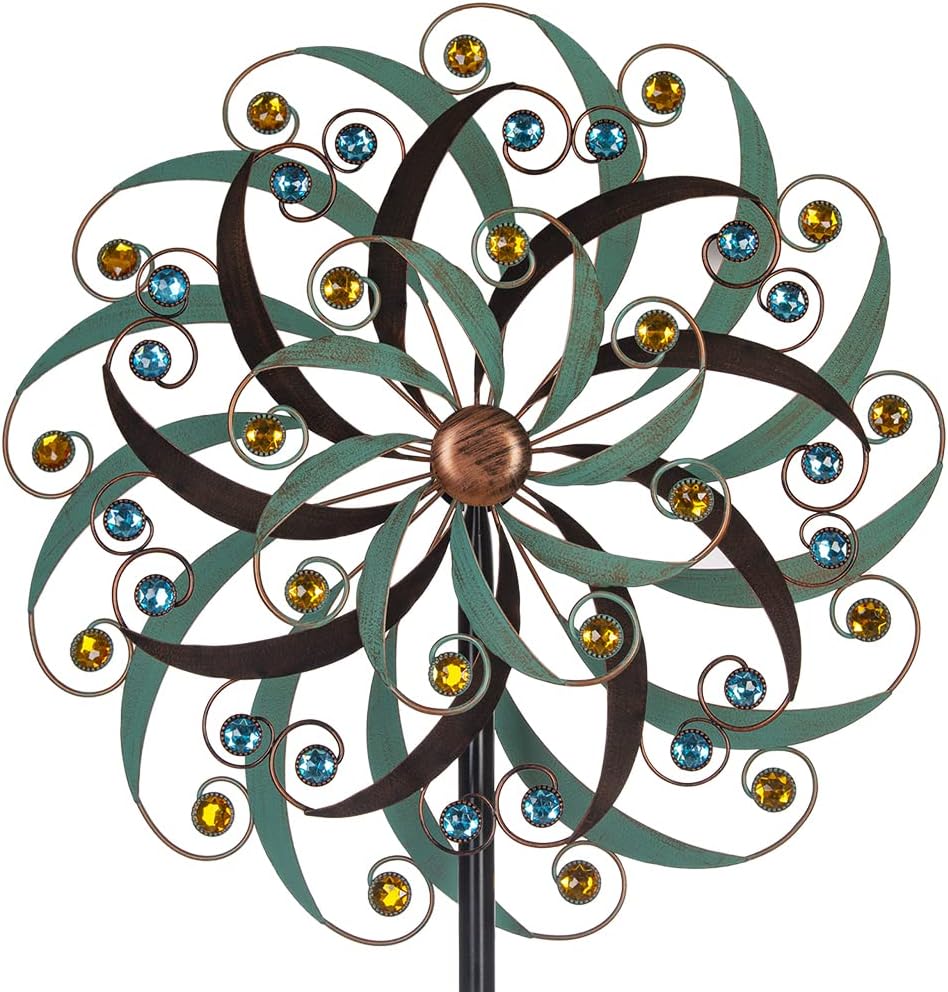 Amazon.com: Evergreen 75" Colorful Wind Spinner | Heavy Duty Powder ...