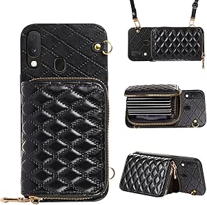 Amazon.com: Furiet Compatible with Samsung Galaxy A20 A30 Zipper Wallet Case with Crossbody ...