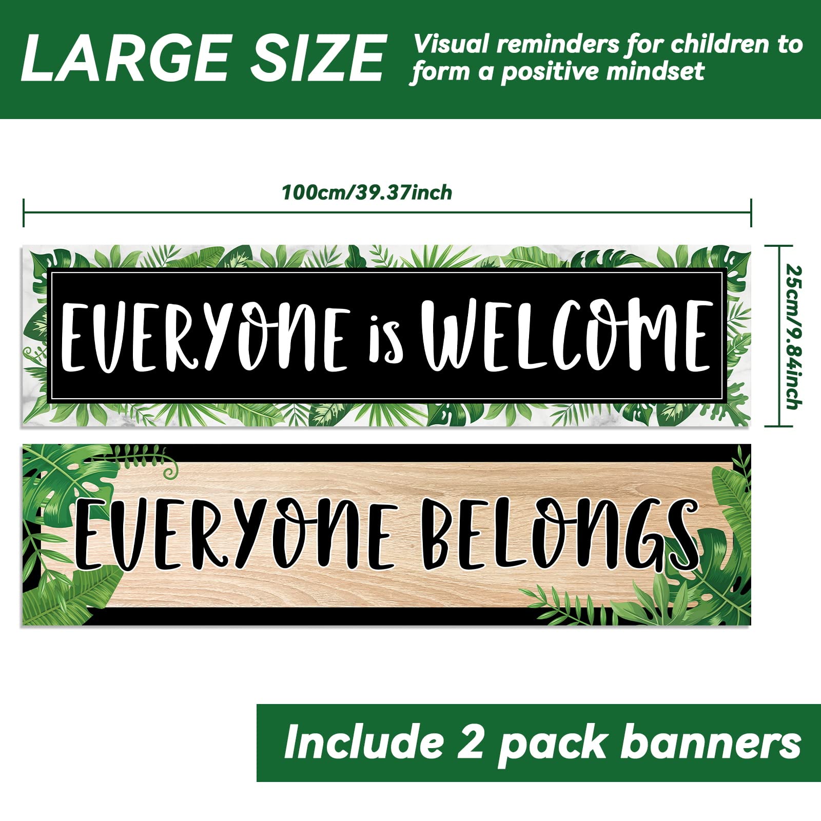 Snapklik.com : 2 Pack Simply Boho Classroom Decorations Welcome Banner ...