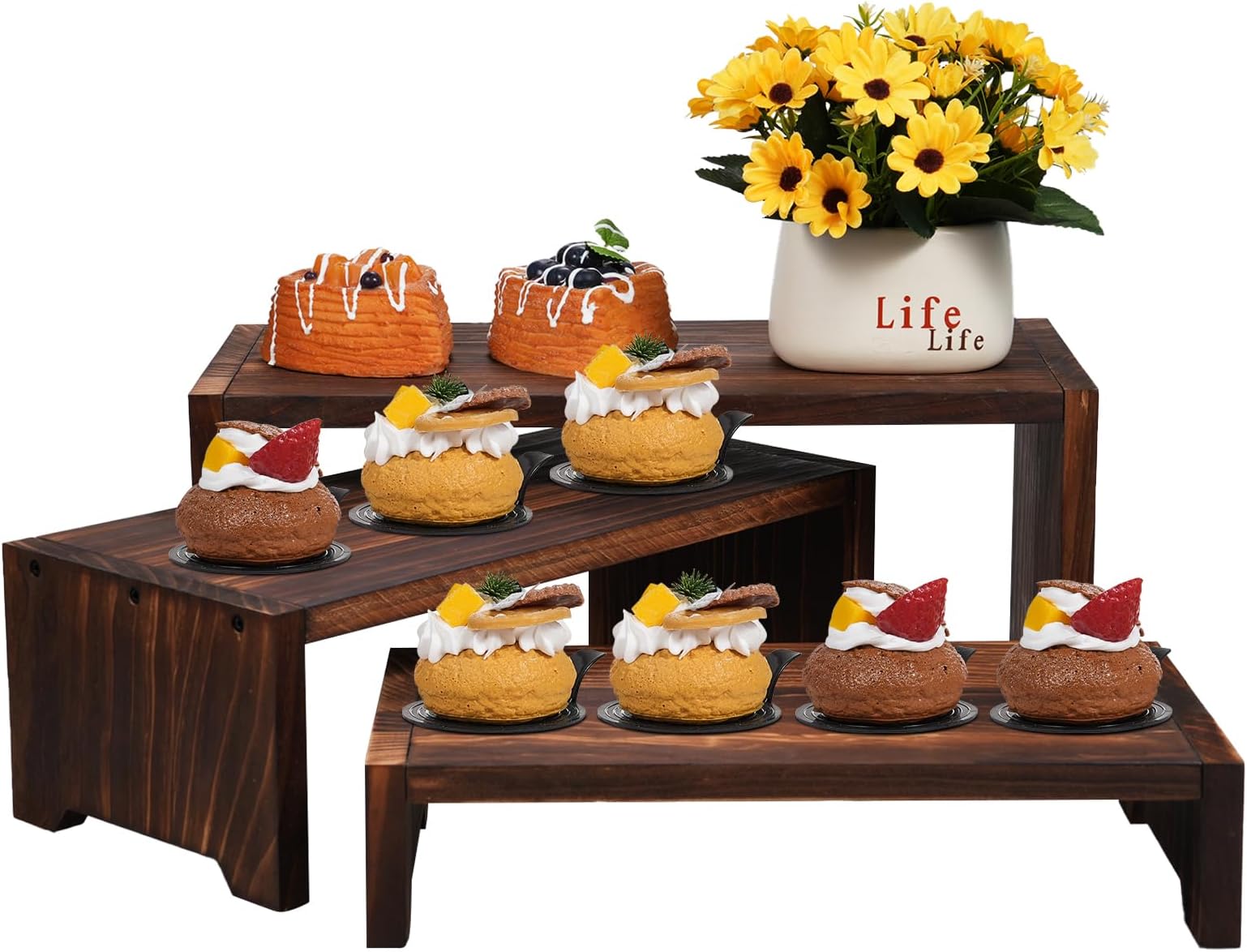 Amazon.com: Buffet Risers And Stands, 6 Inch Wood and Metal Food Risers ...