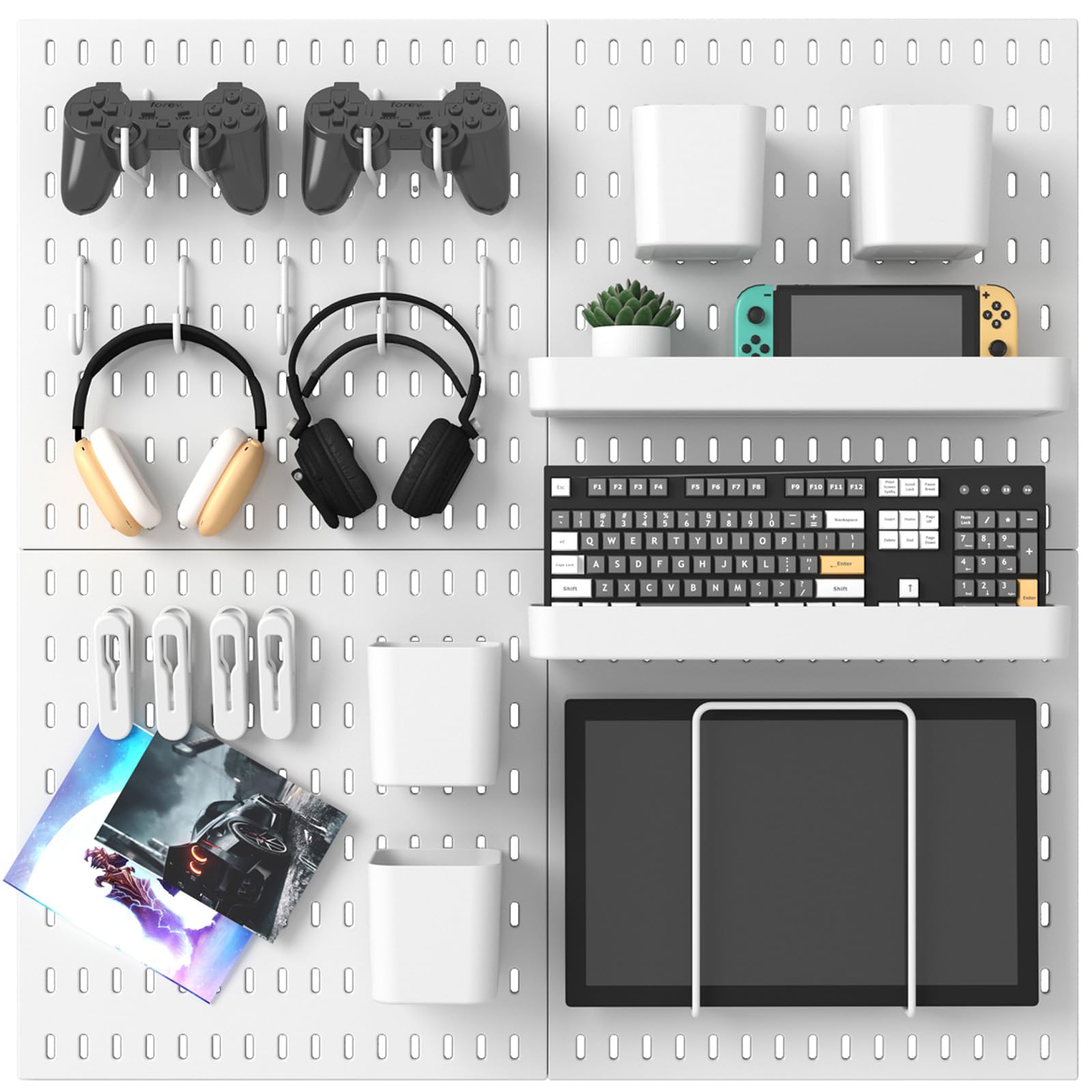 MULSAME Pegboard Combination Kit, 25.2" x 25.2" Wall Mounted Storage ...