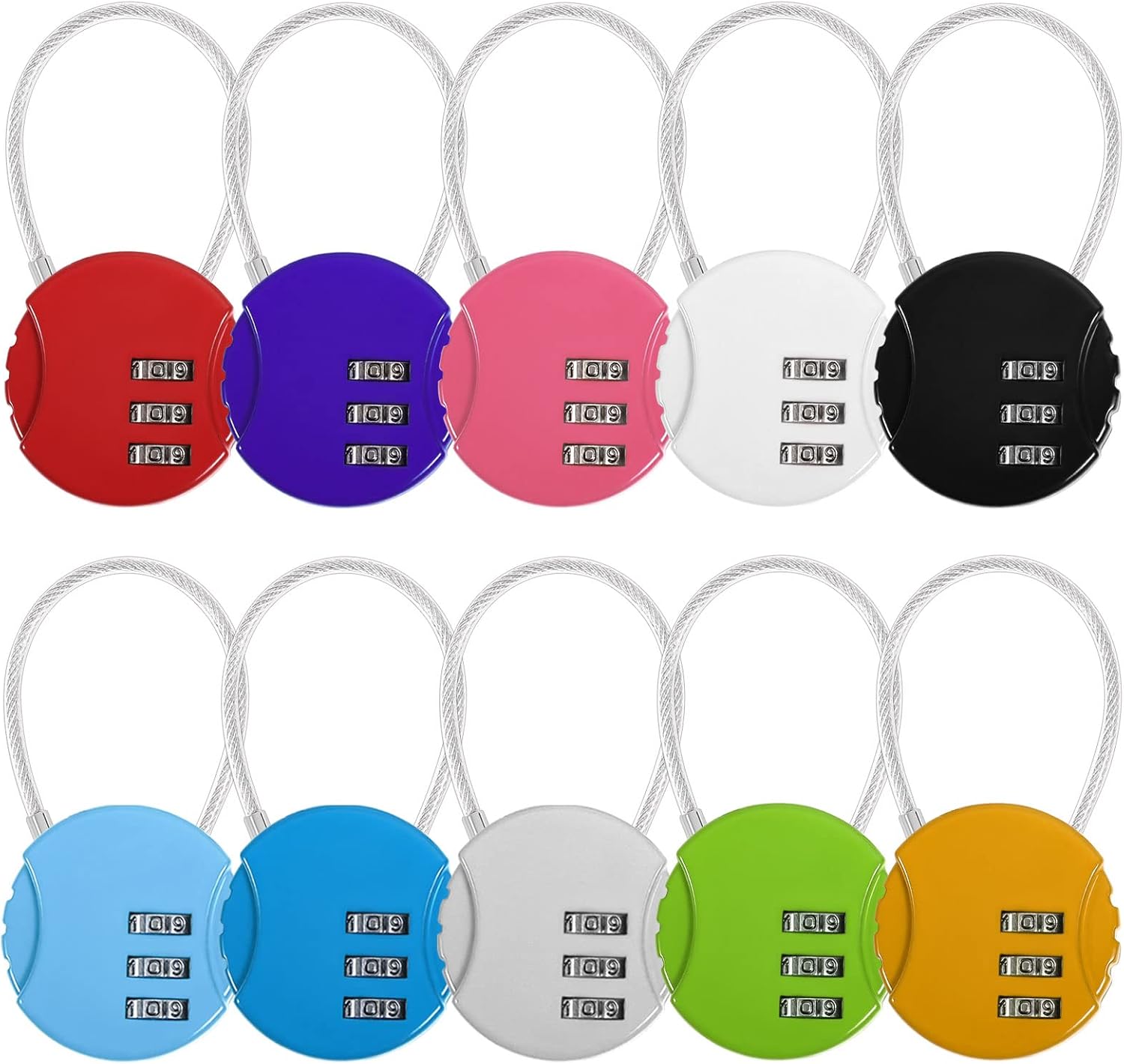 10 Pcs Combination Lock, 3 Digit Combination Padlock Code Lock with ...