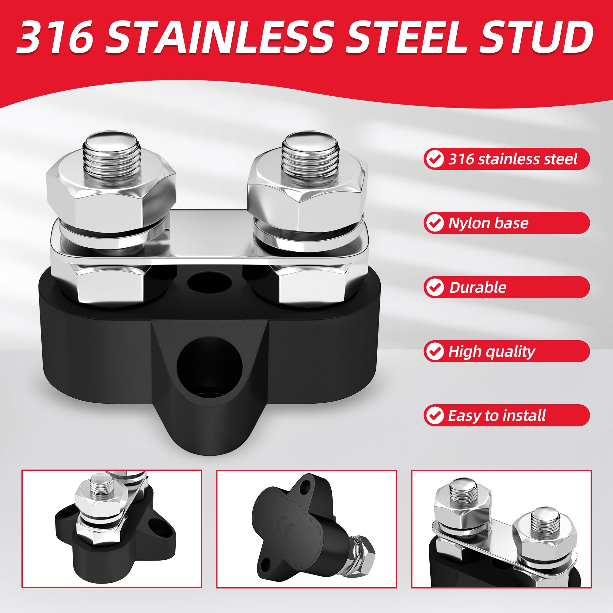 Snapklik.com : Joinfworld Bus Bar 12V 250A Power Distribution Block ...