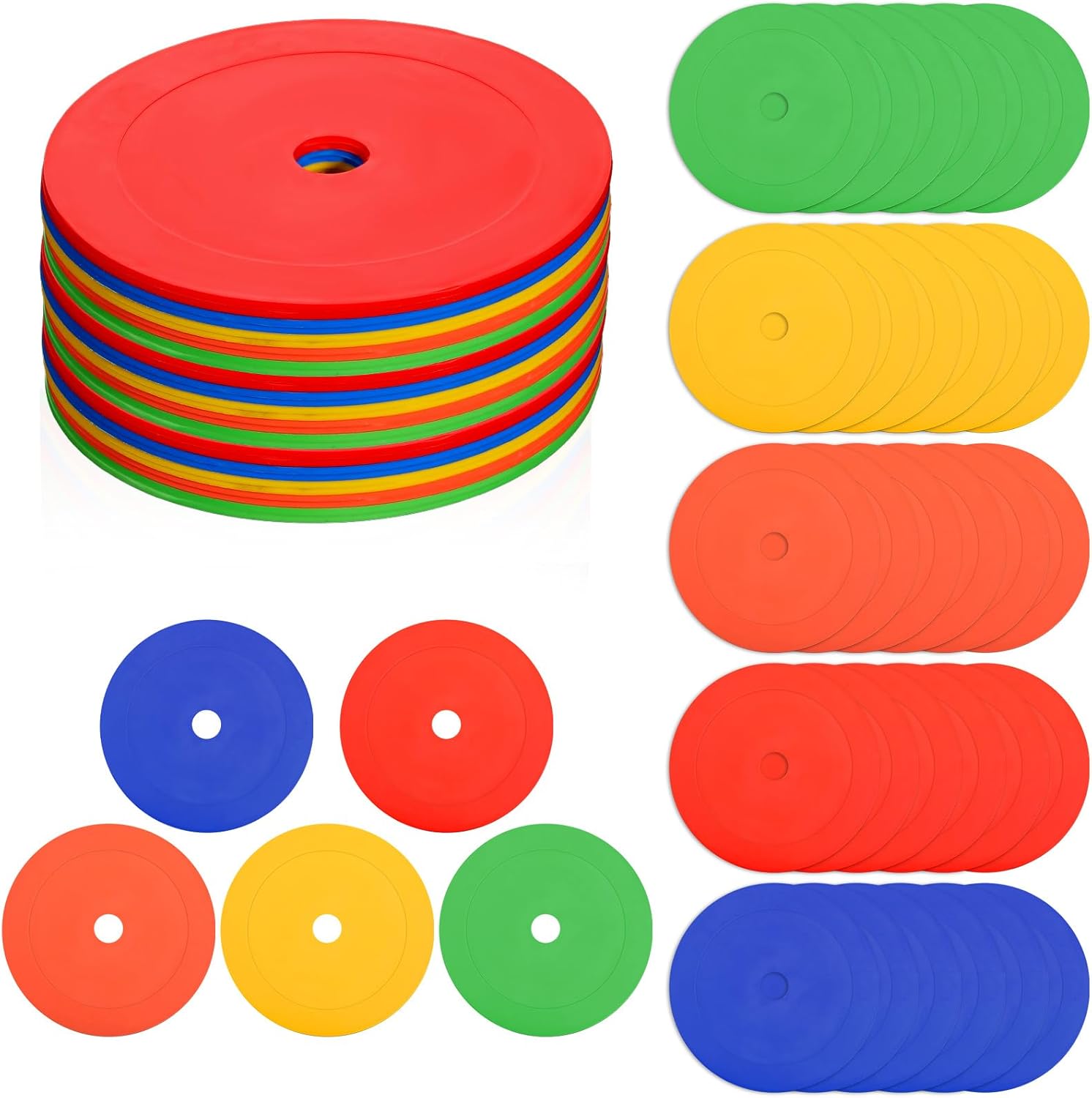 Amazon.com : xozeooeu 30 Pcs 6 Inch Flat Cones Spot Markers, 5-Color ...