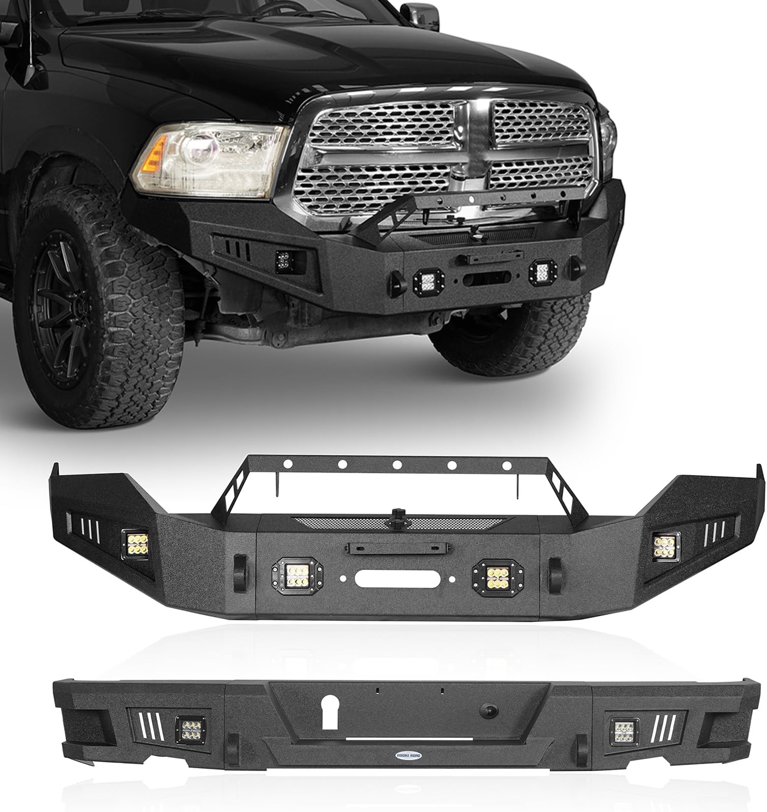Amazon.com: Hooke Road Ram 1500 Front Bumper Explorer Series Off-road ...