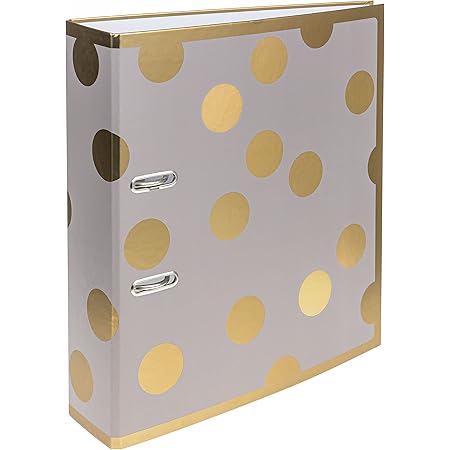 Interdruk Lever Arch File A4 75 mm - Metallic Design - Satin Gold Dots ...