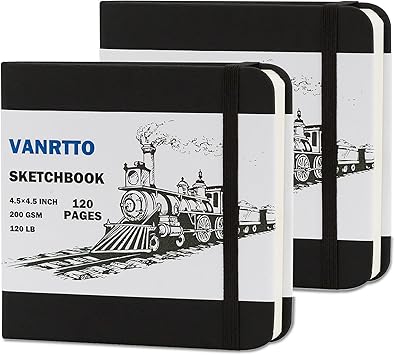 Amazon.com: Hardcover Sketch Book, Square Sketchbook with 120LB/200GSM ...