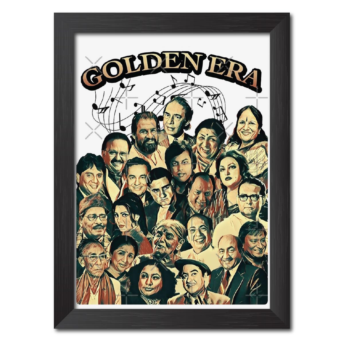 inspire TA Bollywood Legends Retro Singers Pop Art Posters Framed ...