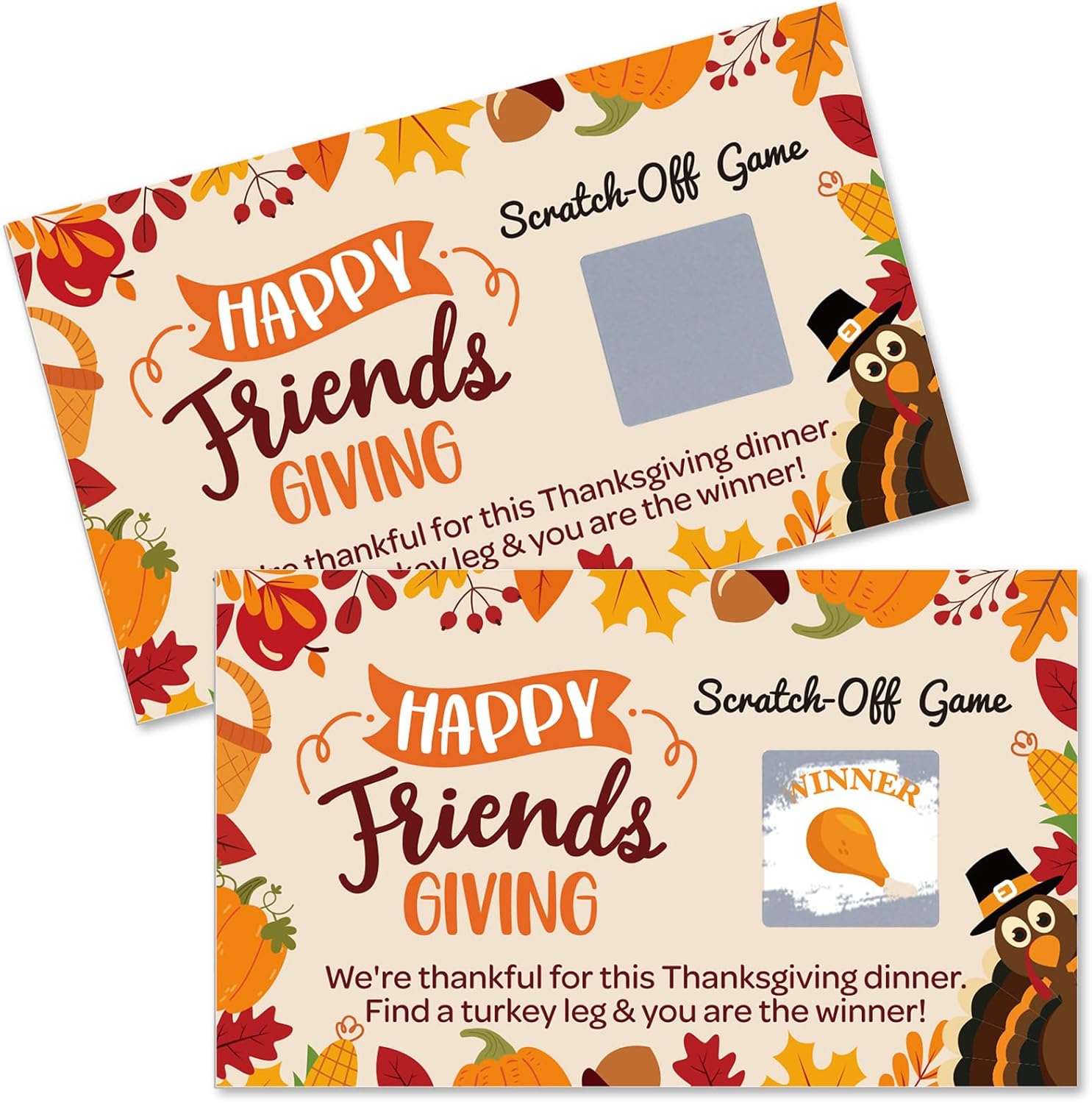 Amazon.com: Spakon 110 Pcs Friendsgiving Party Games Turkey Scratch off ...