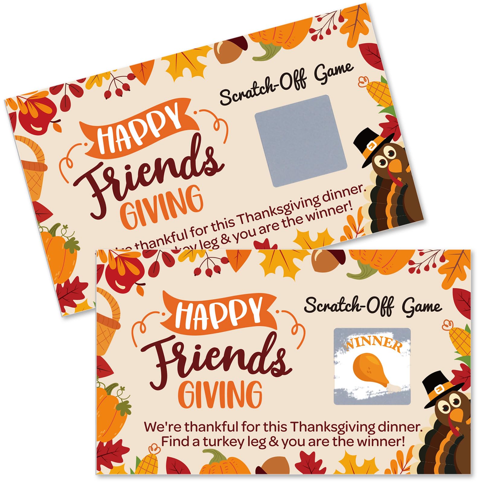 Snapklik.com : Spakon 110 Pcs Friendsgiving Party Games Turkey Scratch ...
