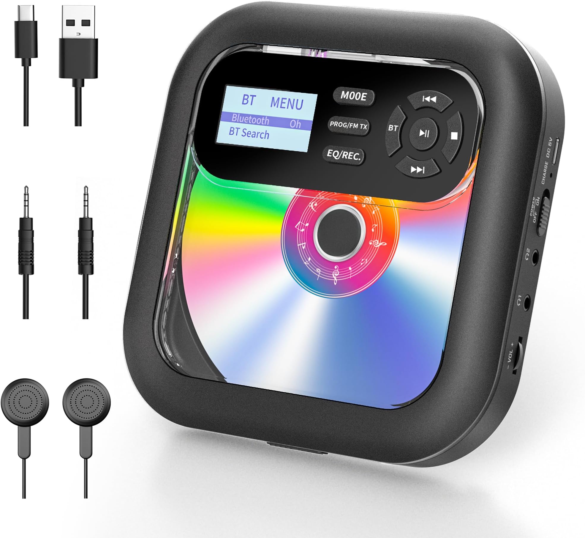 ARAFUNA Portable CD player, Bluetooth CD Players with speakers ...