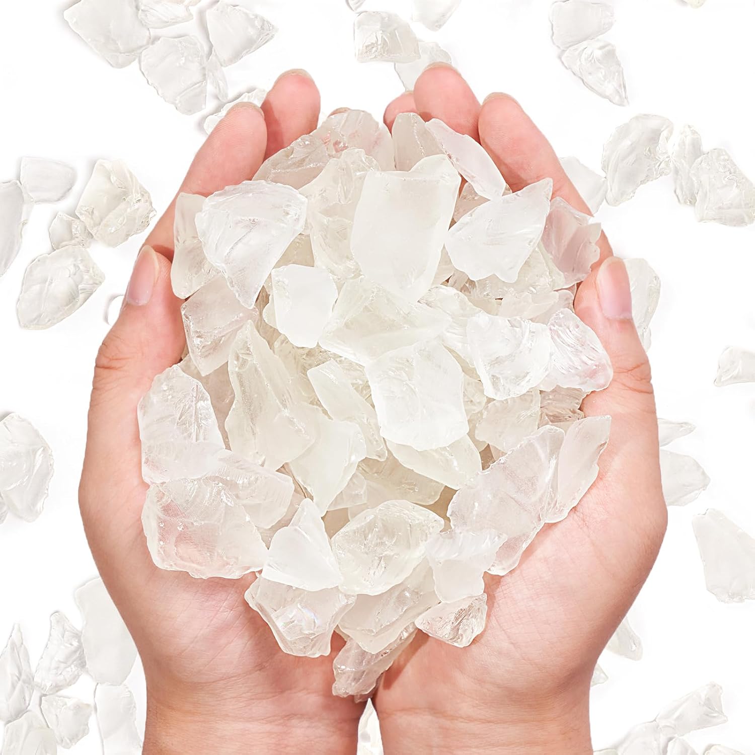 Amazon.com: Versatile Frosted Sea Glass Block - 1LB White Vase fillers ...