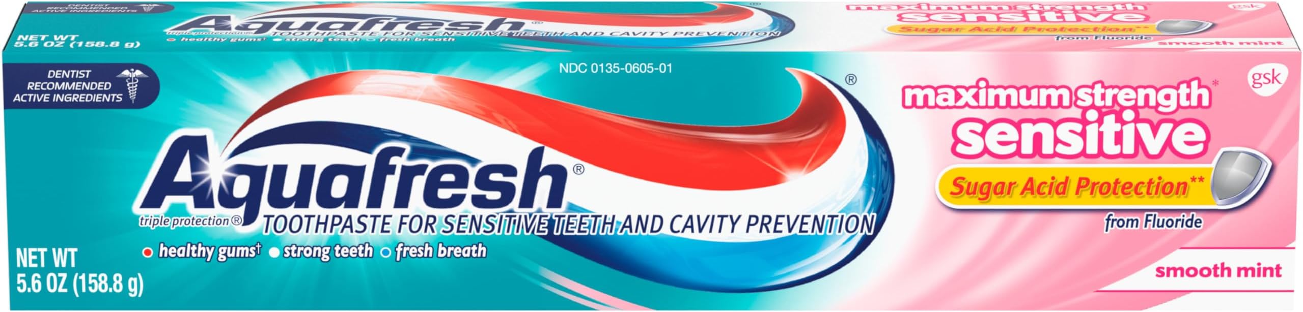 Amazon.com : Aqua Fresh Sensitive Maximum Strength Toothpaste, 5.6 oz ...