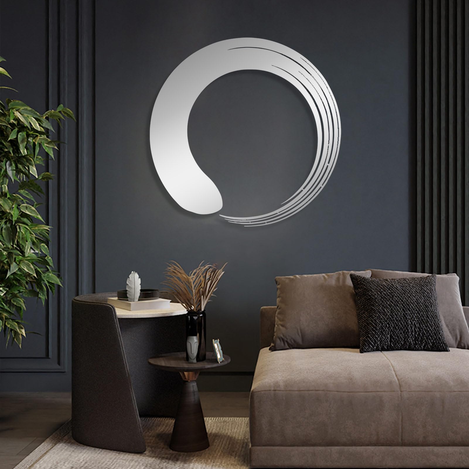 Amazon.com: Zen Circle Metal Wall Art, Enso Circle Metal Wall Decor ...