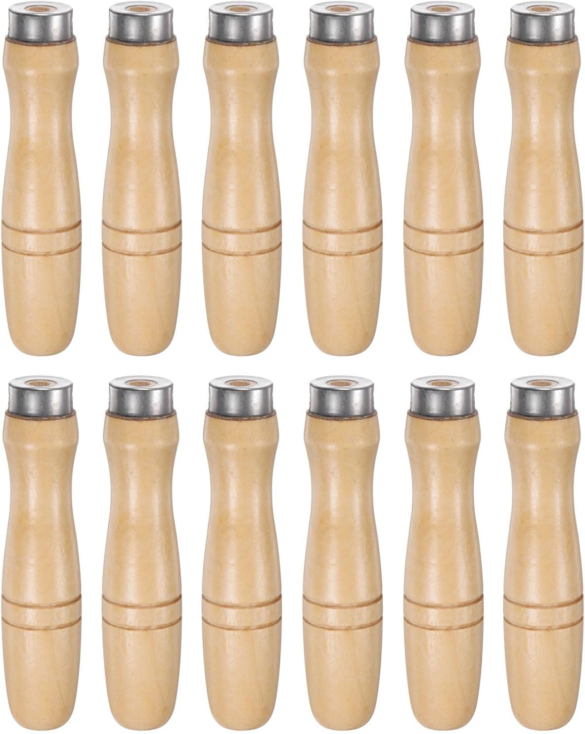 sourcing map 12pcs Wooden File Handle 4.72 Inch 6.8mm Round Hole ...